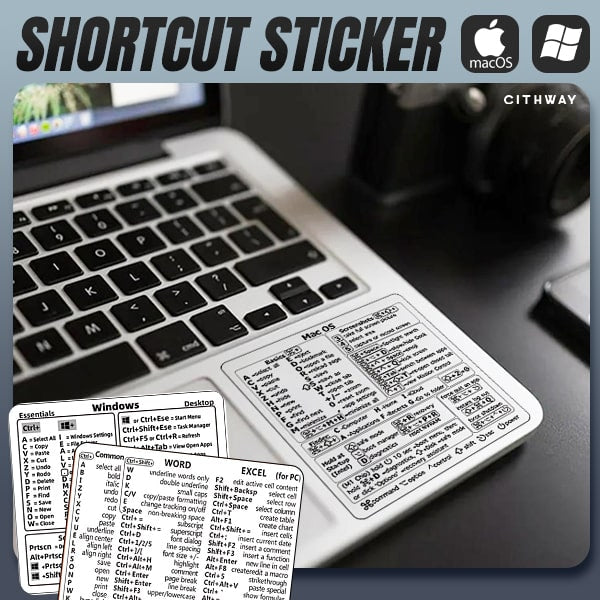 Cithway™ Universal Mac/Window OS Keyboard Shortcut Sticker – Desihope
